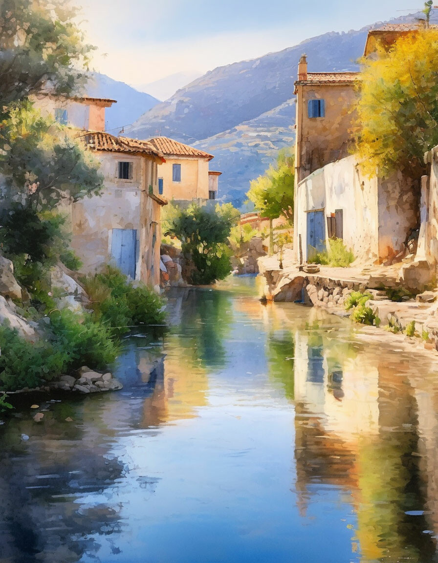 "Morning in Sicily watercolour by Faustino Martin Gonzalez" — image ...