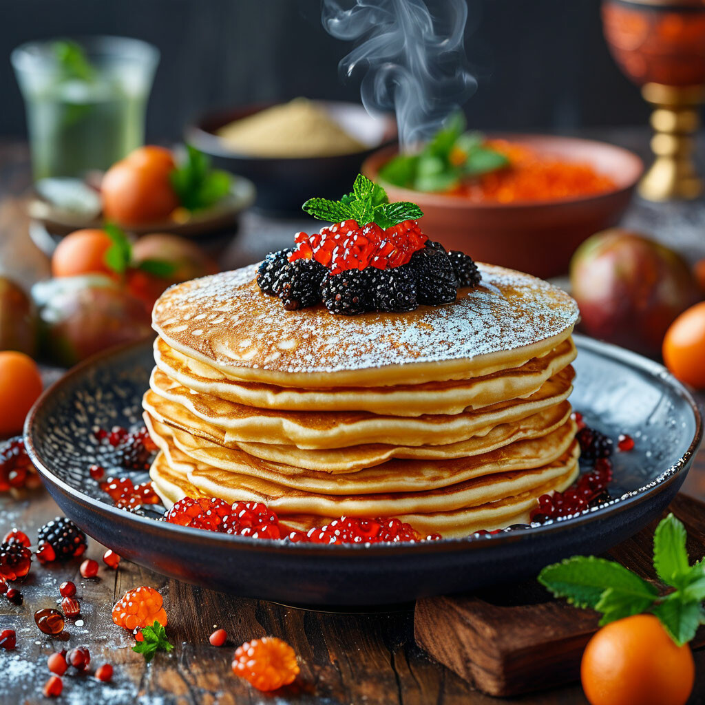"Carnival, pancakes, caviar, aesthetic, beautiful, realistic ...