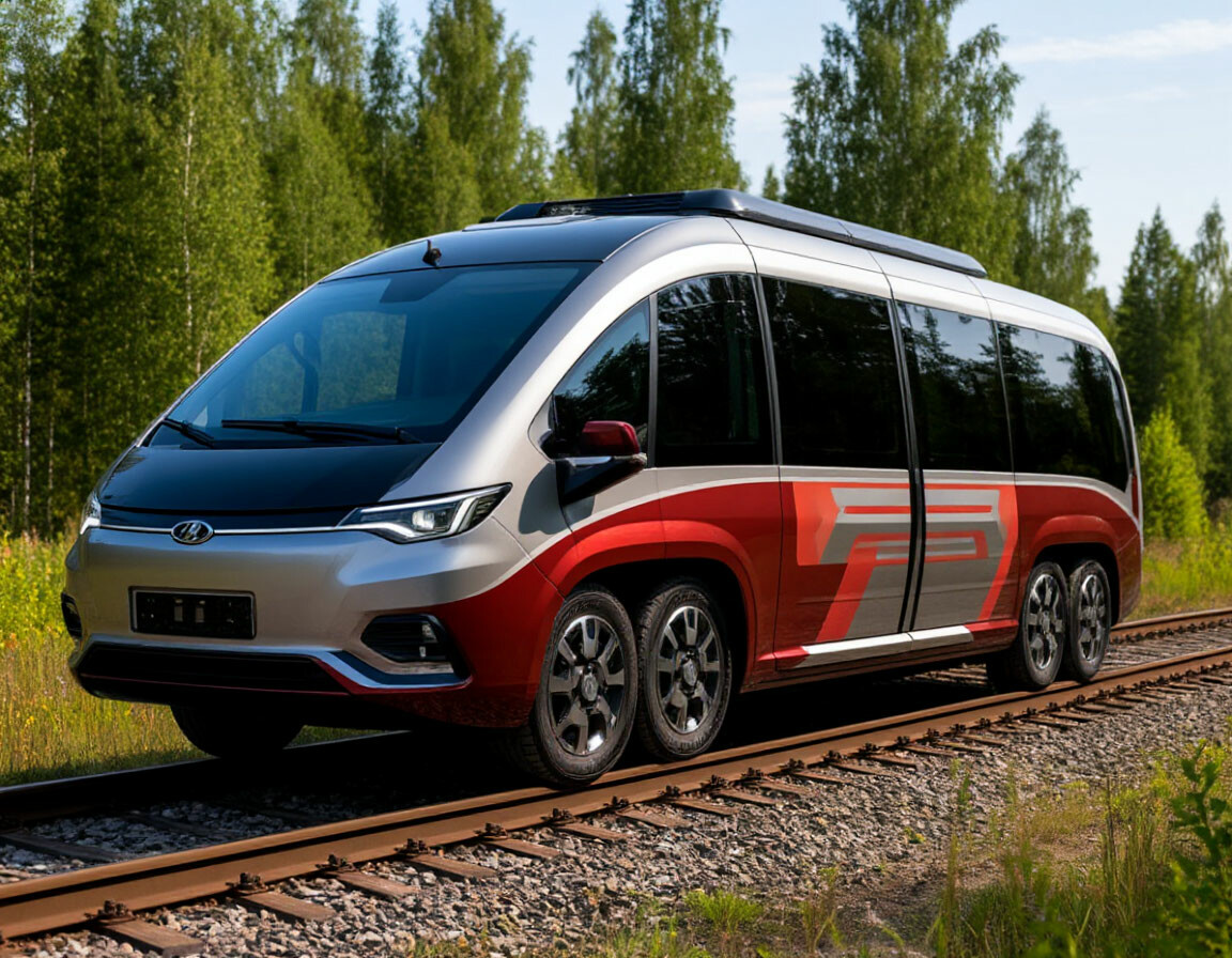 "The futuristic trolley of the Russian Railways livery droideka based ...