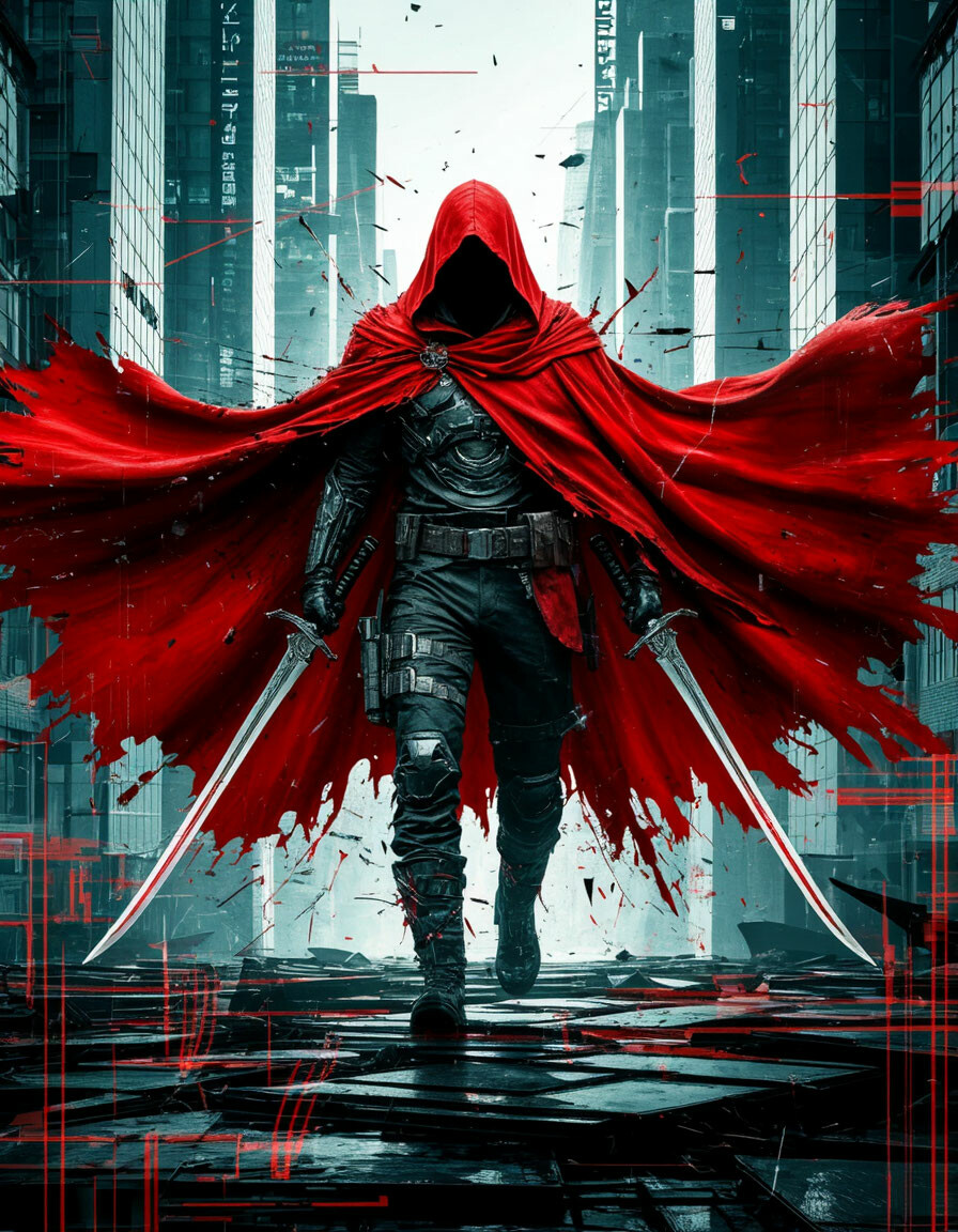 "Deconstructed matrix code digital artifacts,streaks and streaks,red ...