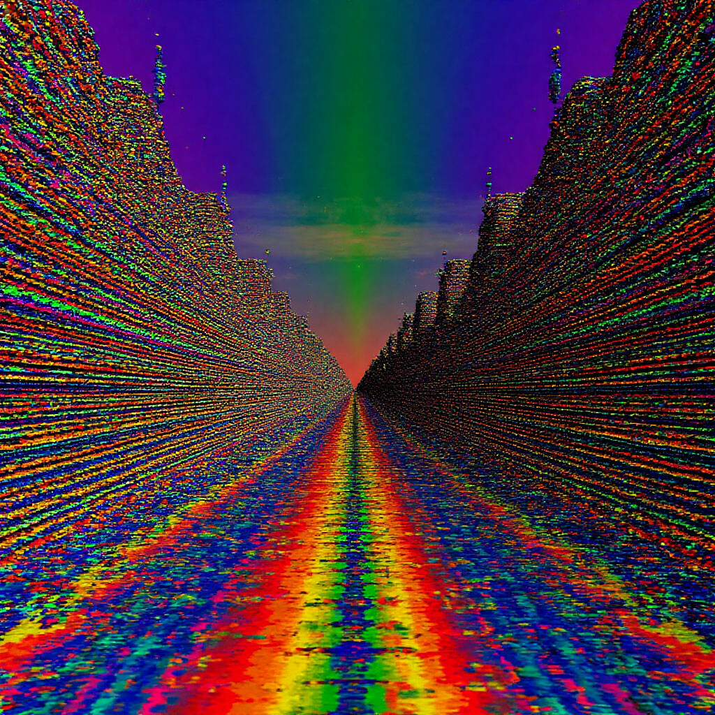 "HIDDEN NAVID RAINBOW NOISE,STEREO PICTURE" — image created in Shedevrum