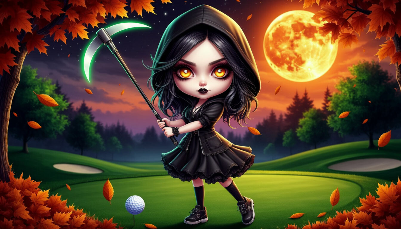 "* The choir. Beautiful chibi goth woman, luminous eyes, medium-length ...