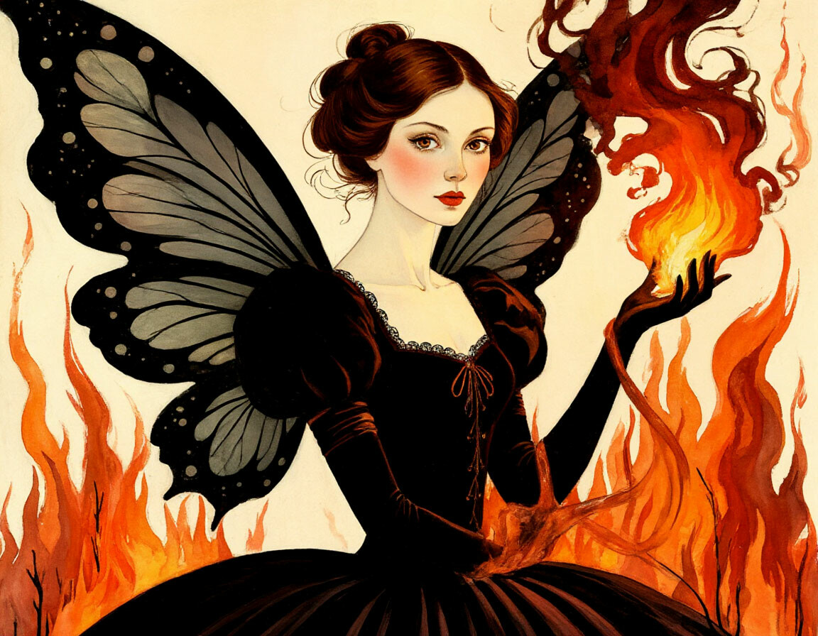 Styles of Gerald Brom, Erte, René Gruau, Judith Bergerson. brown hair ...