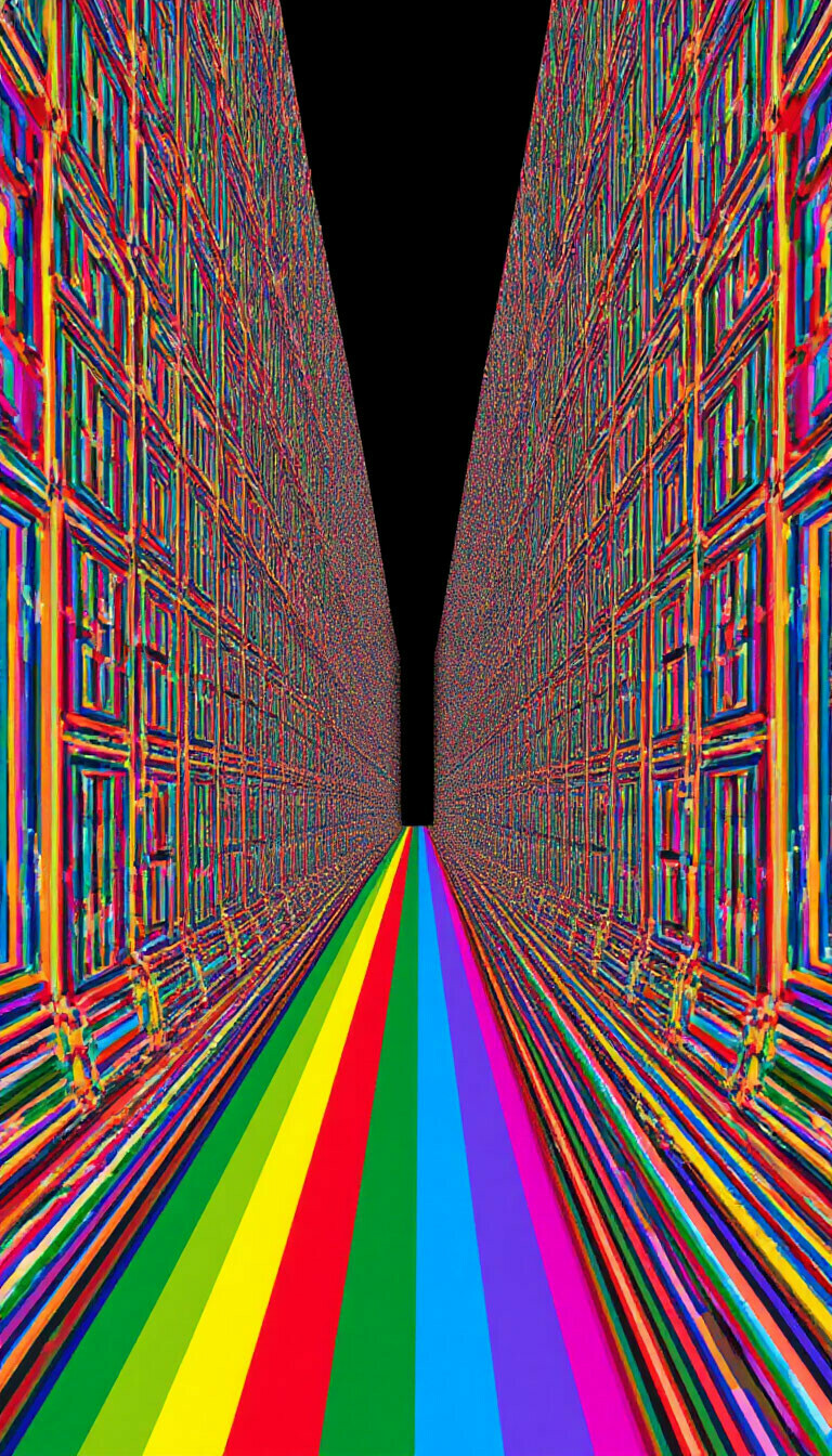 "HIDDEN NAVID RAINBOW NOISE,STEREO PICTURE" — image created in Shedevrum
