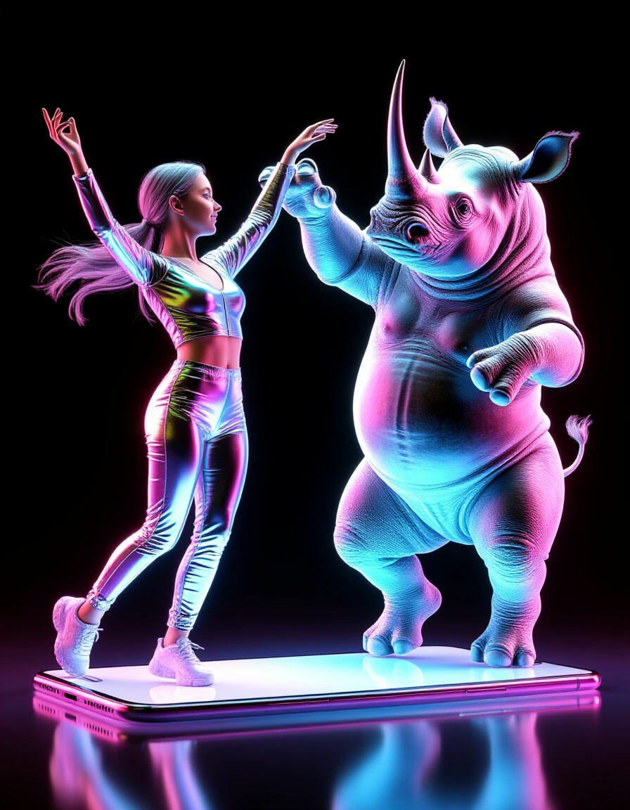 "X-RAY abstraction projection A 3D projection of a dancing girl in a ...