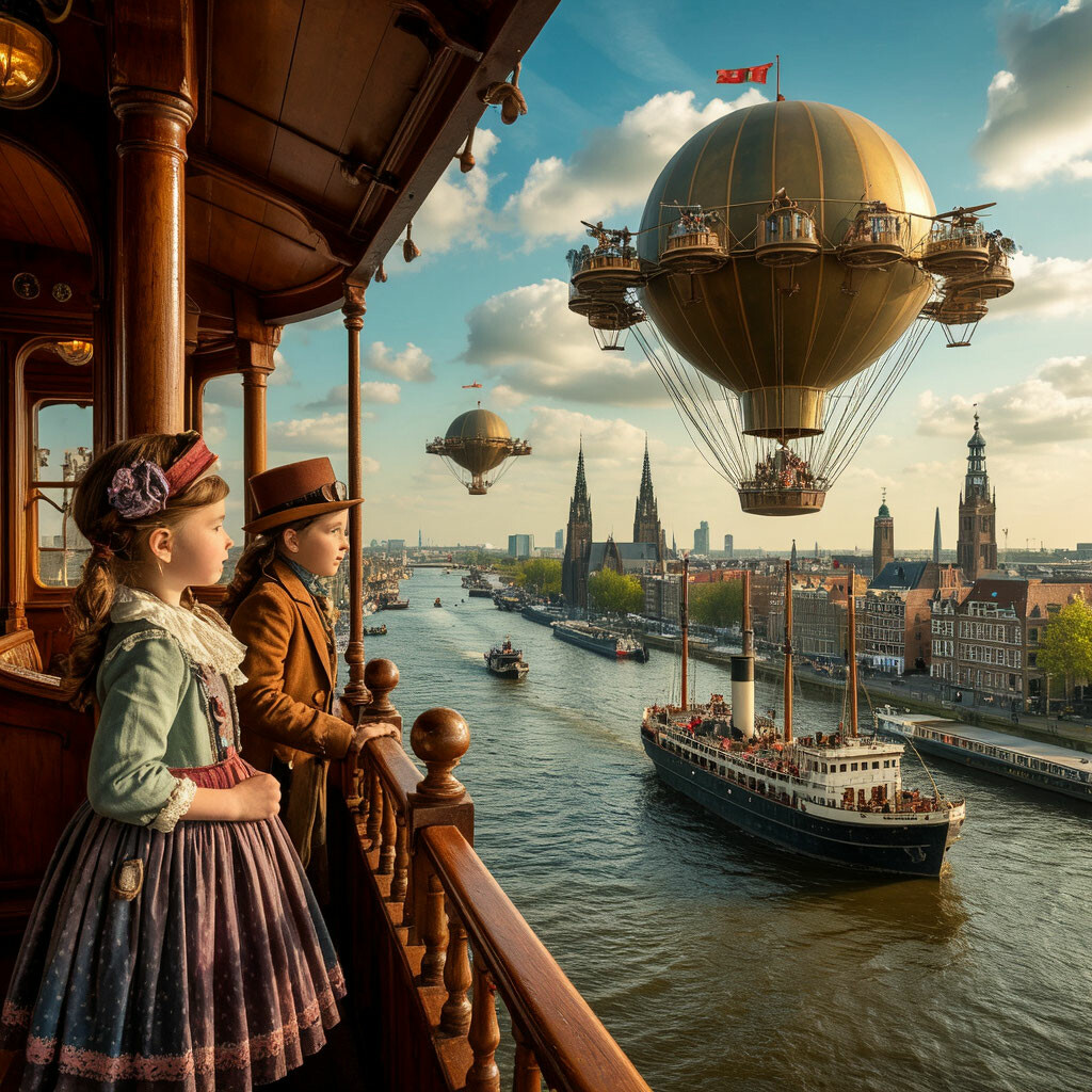 «🐳Panoramic random shot side view from the outside with an airship ...