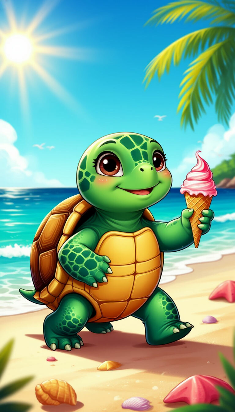 "A gift for Turtle Channel from Kotone A cute turtle walks along the ...