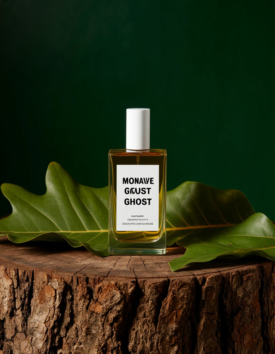 «A white label on the bottle reads "Mojave Ghost" in the style of Redo ...