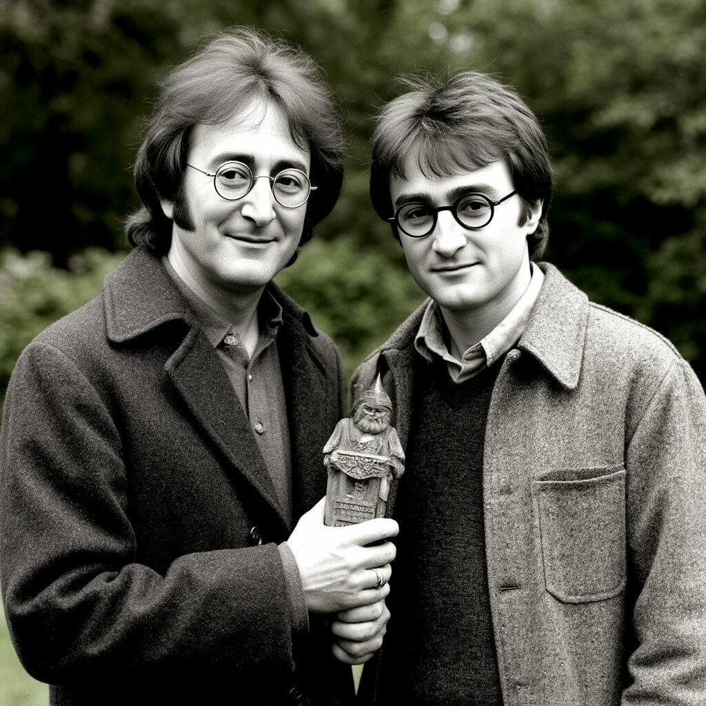 "So that's it... John Lennon with Garry Potter © Robin Barabek" — image created in Shedevrum