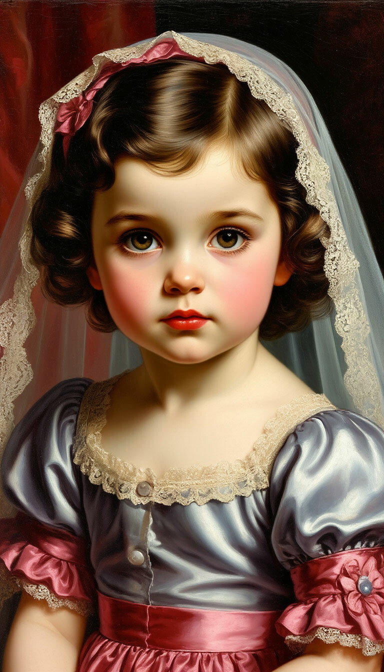 "By Enoch Bolles sweet Judith as a child cute, veil, stylish velvet ...