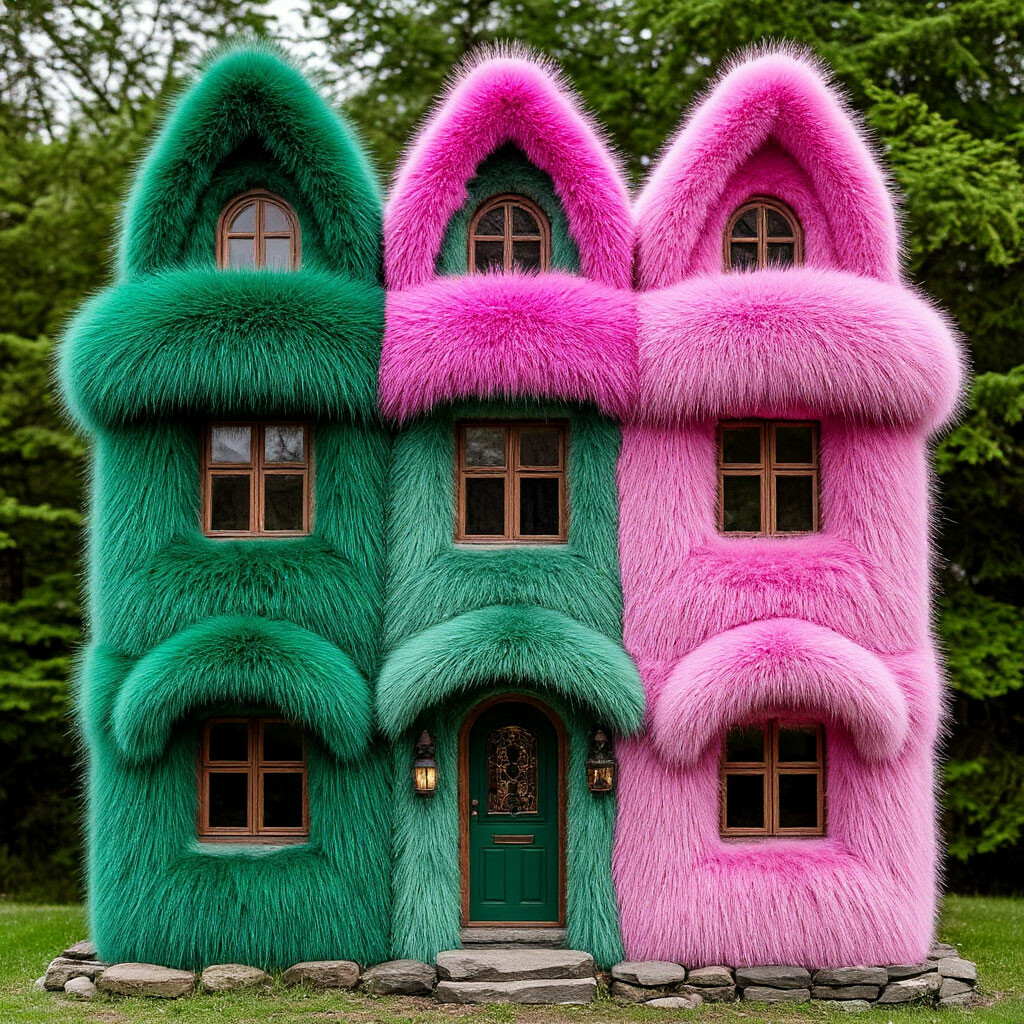 "Three-storey house made of mink fur, the first floor is jade-colored ...