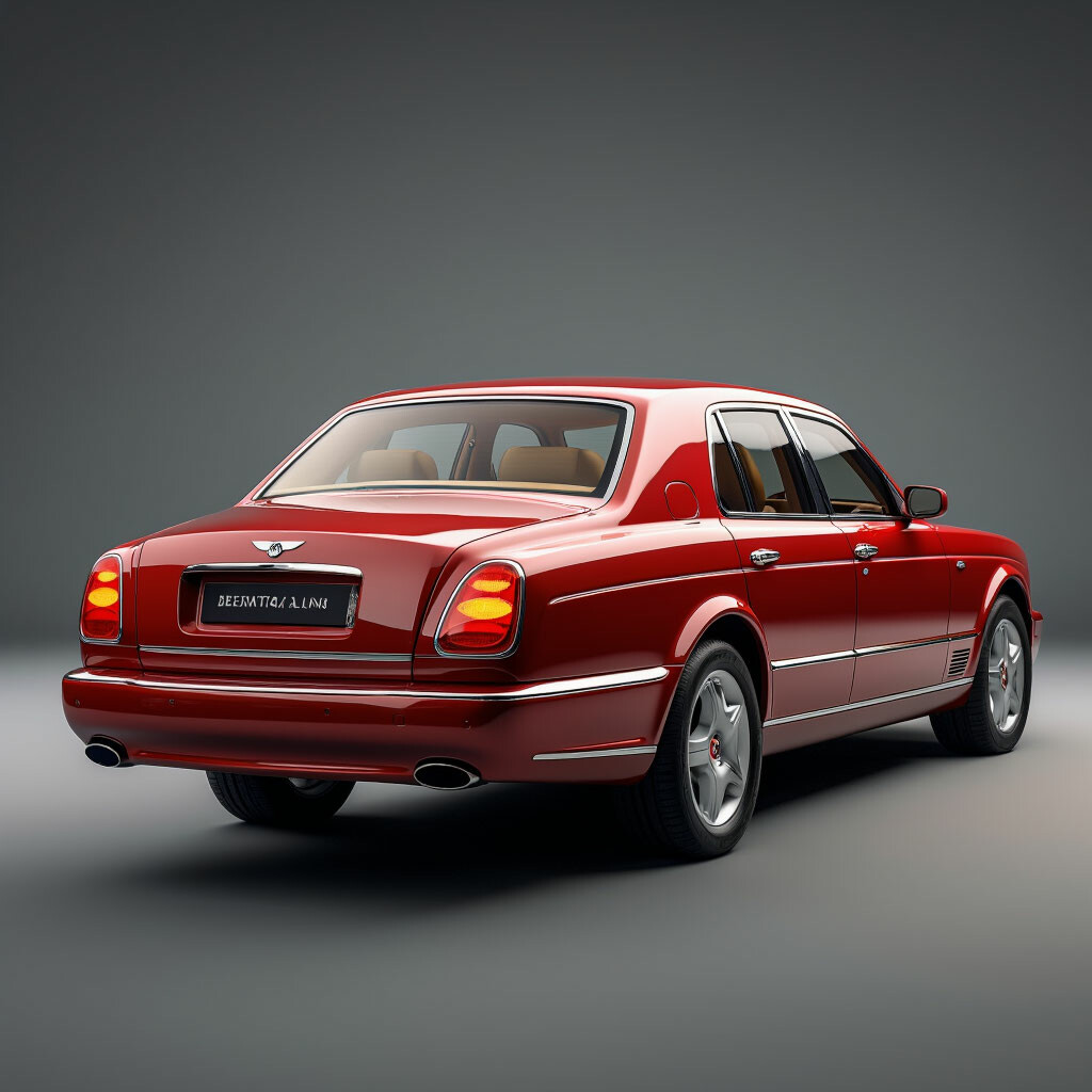 "Photo ads on a gray background Bentley Arnage back view 3D graphics ...