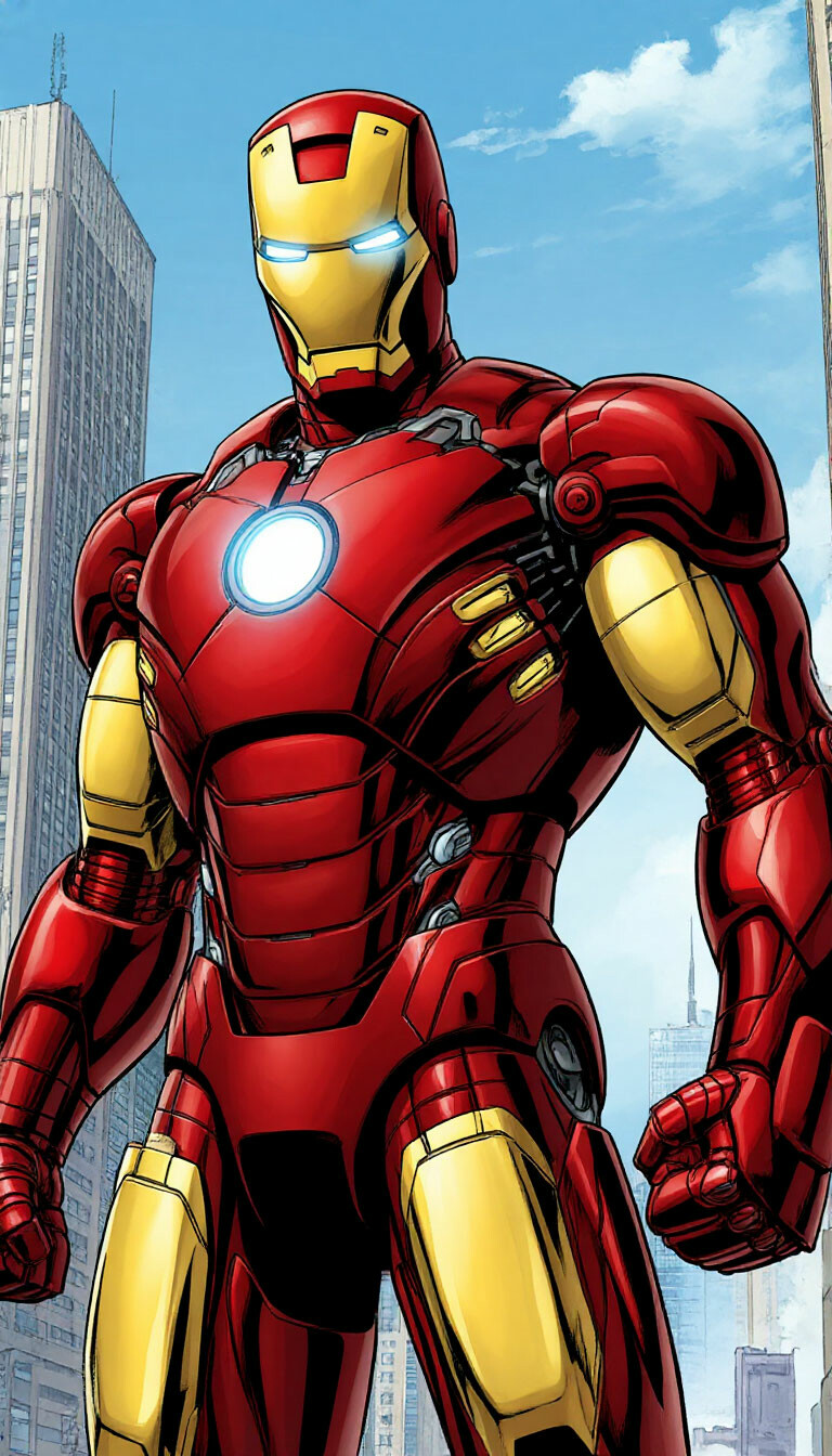 "Iron Man. manga." — image created in Shedevrum