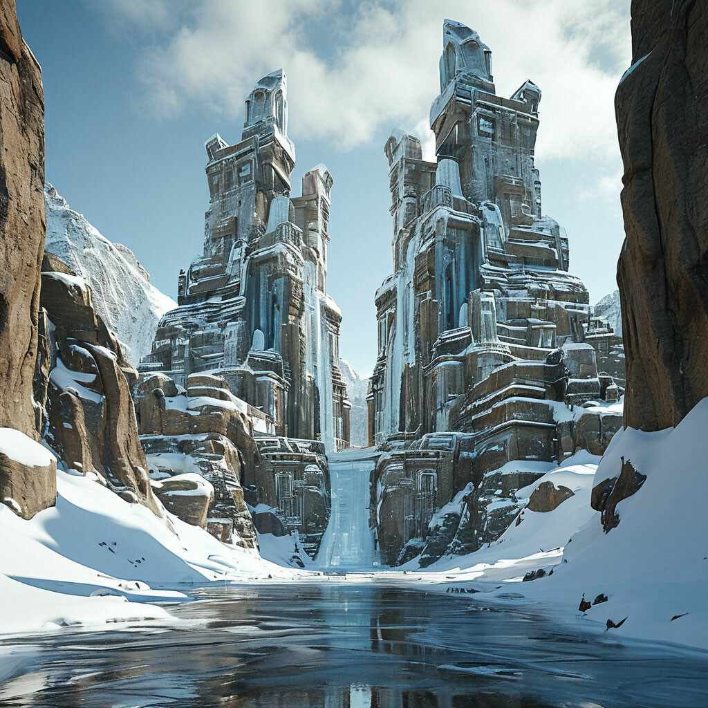 "Ancient Megalopolis in Antarctica" — image created in Shedevrum