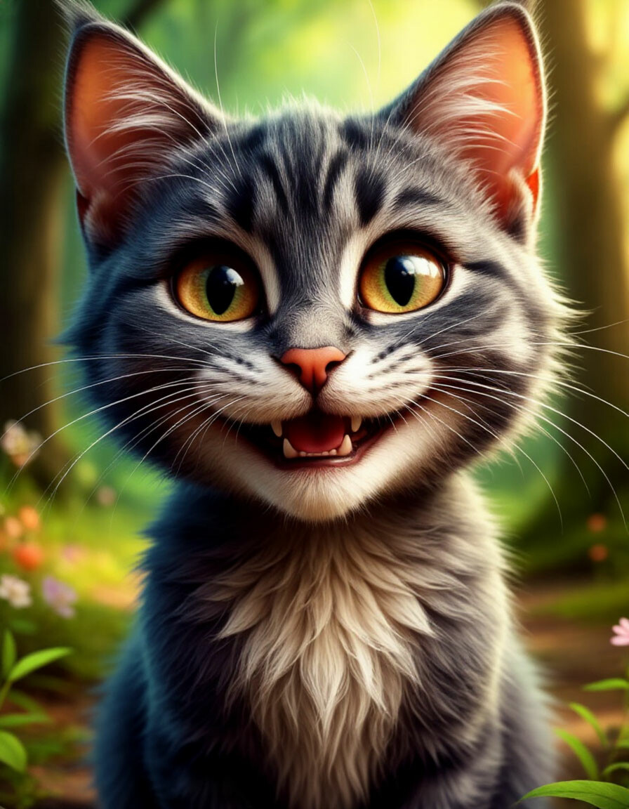 "Smiling cute The bayun cat" — image created in Shedevrum