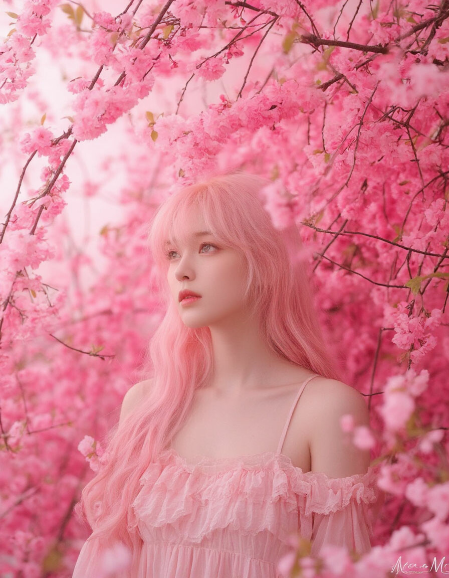 "A soft pink dream" — image created in Shedevrum