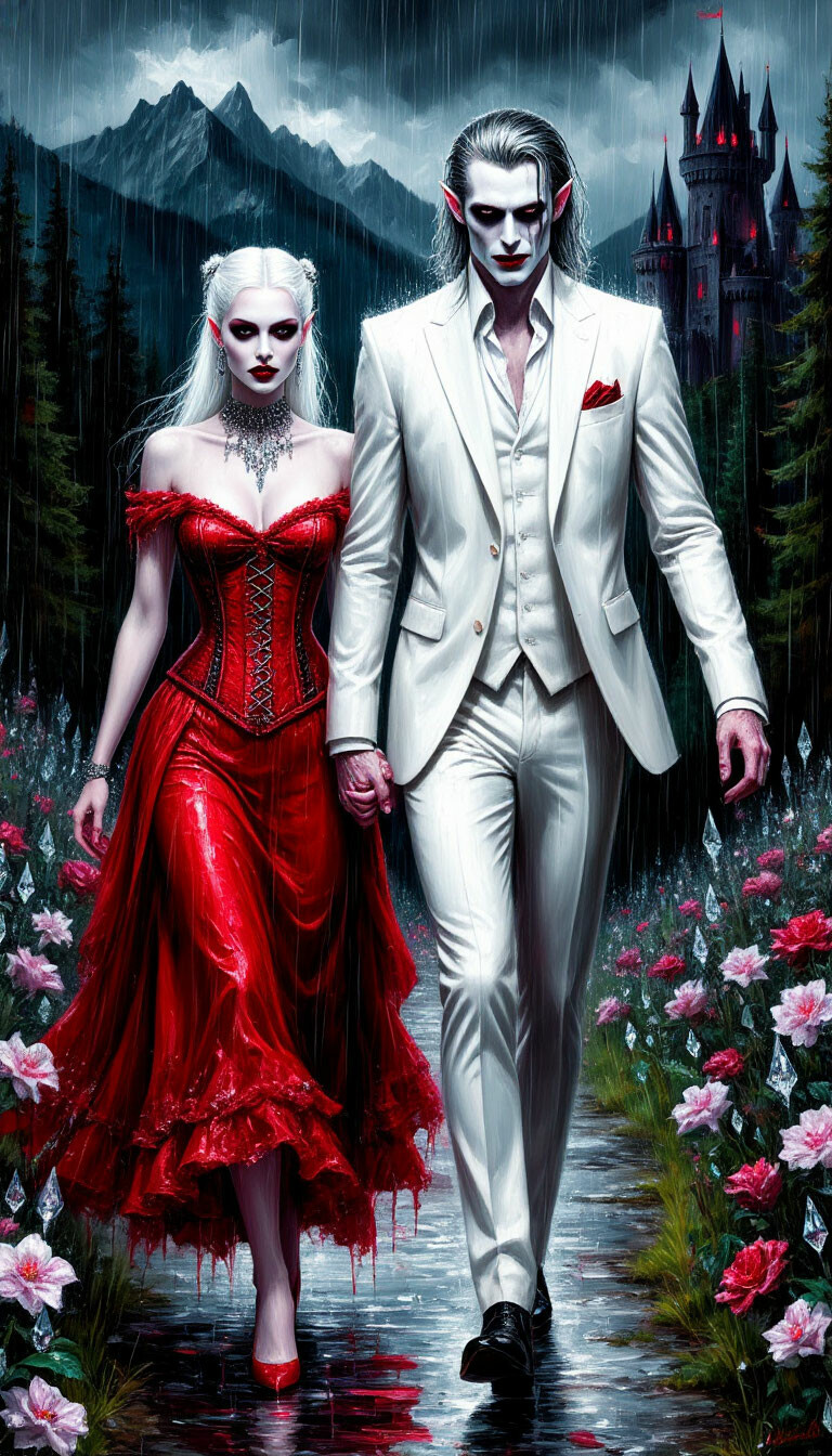 ". oil painting rain horror darkness flows neon surrealism aesthetics ...