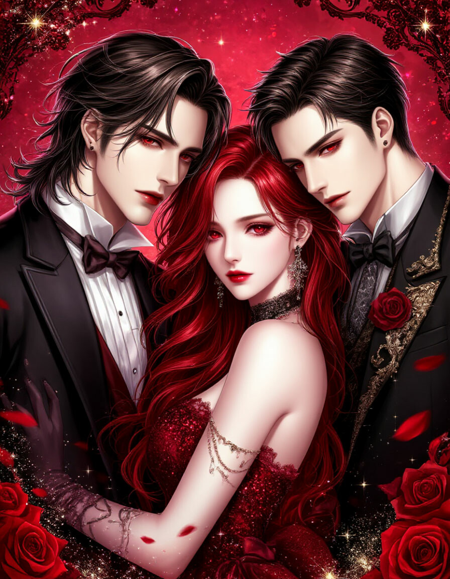 "Art for book cover of romantic fantasy: vampire, dark romance, love ...