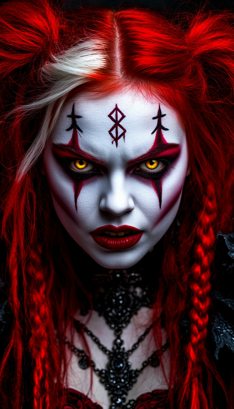 "A beautiful girl, a monster, a bright, angry, fierce, gothic Harlequin ...