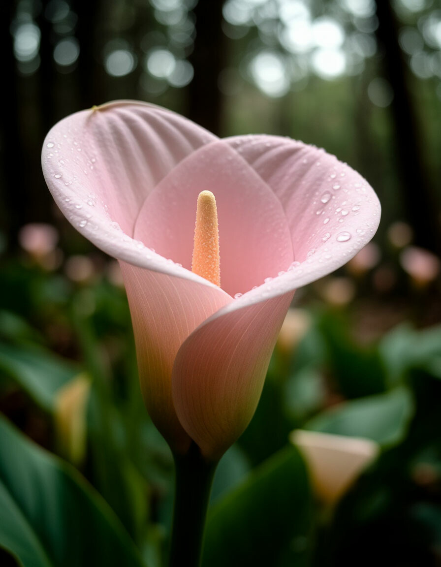 "Double exposure, layering, giant calla+forest, body art, cute" — image ...