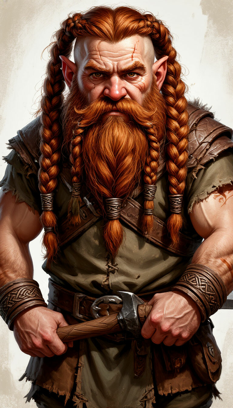 "A sturdy, short, stocky dwarf, a member of a noble family (decorated ...