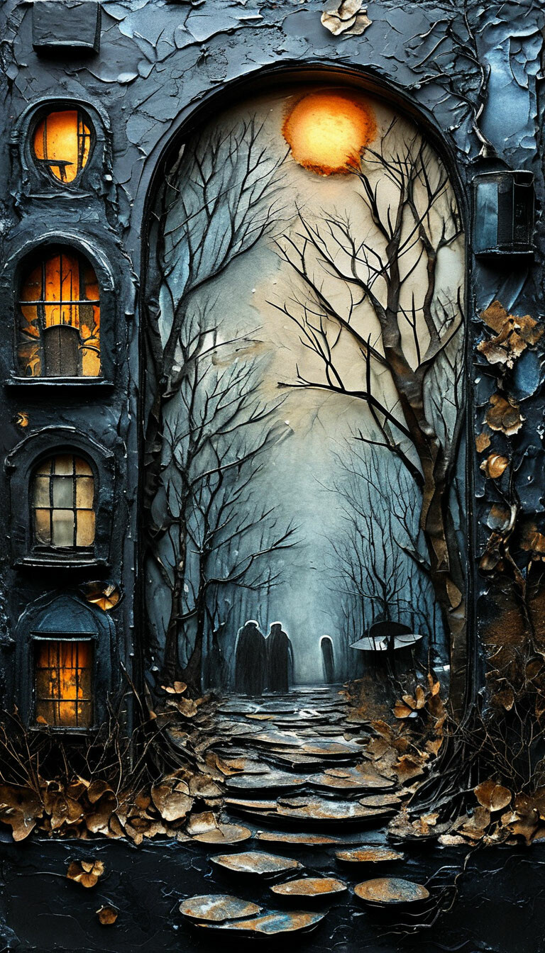 Peter Klass, Tracey Grimwood, Texture Paste, Magazine collage, details ...