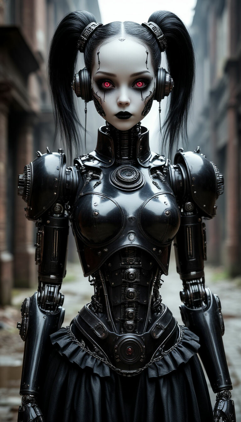 «Gothic robot-girl , hiperdetalisation , realism . anthropomorphic ...