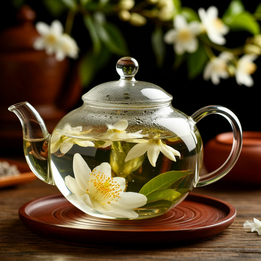 "Good morning. gorgeous transparent teapot inside the teapot blooming ...