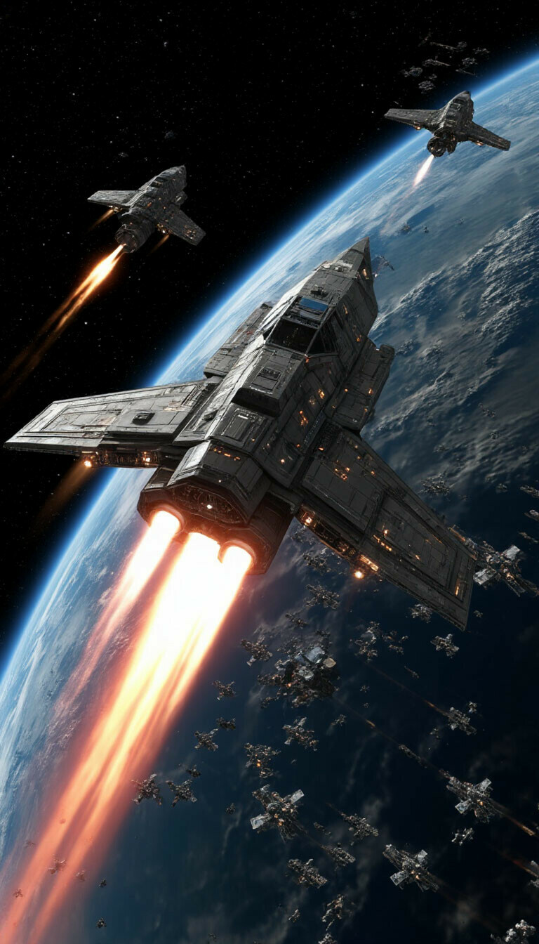 "Simulator for space battles" — image created in Shedevrum