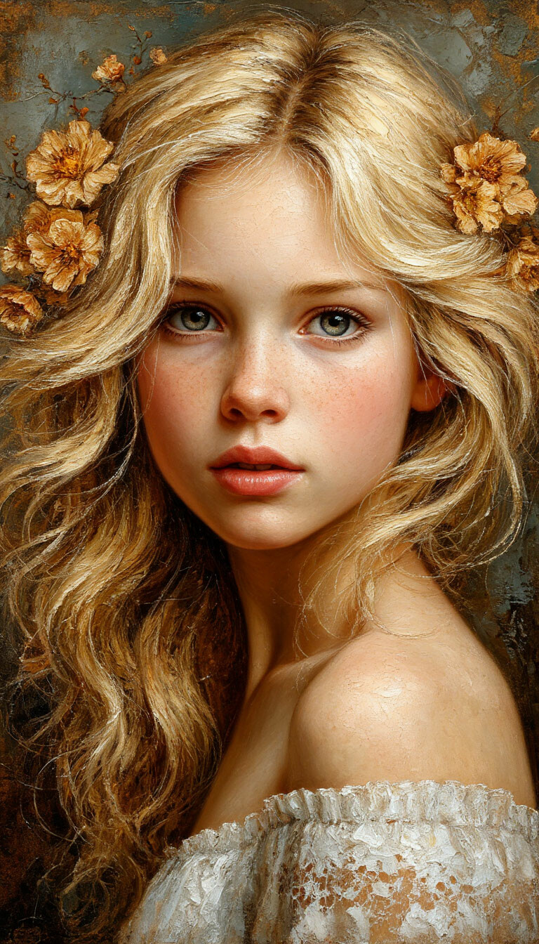 "Gary Benfield + Ivan Generalic, blonde girl" — image created in Shedevrum