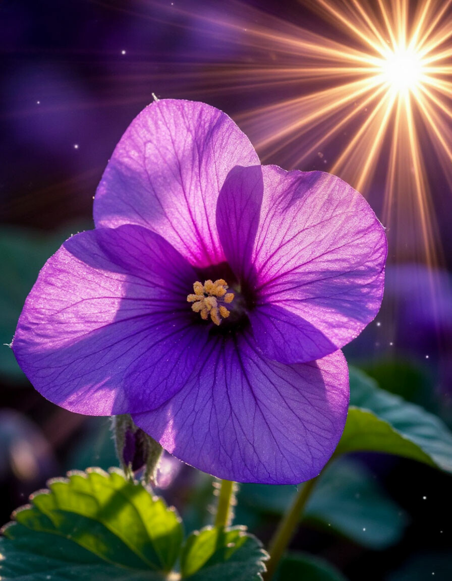 "An unusual violet. It's magical. Dynamics. The rays of the sun ...