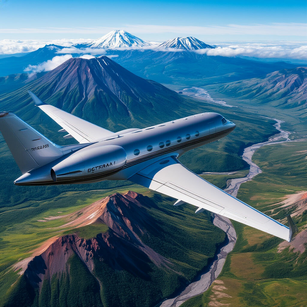 "Gulfstream G500 in the color of hardened titanium , on the reverse ...