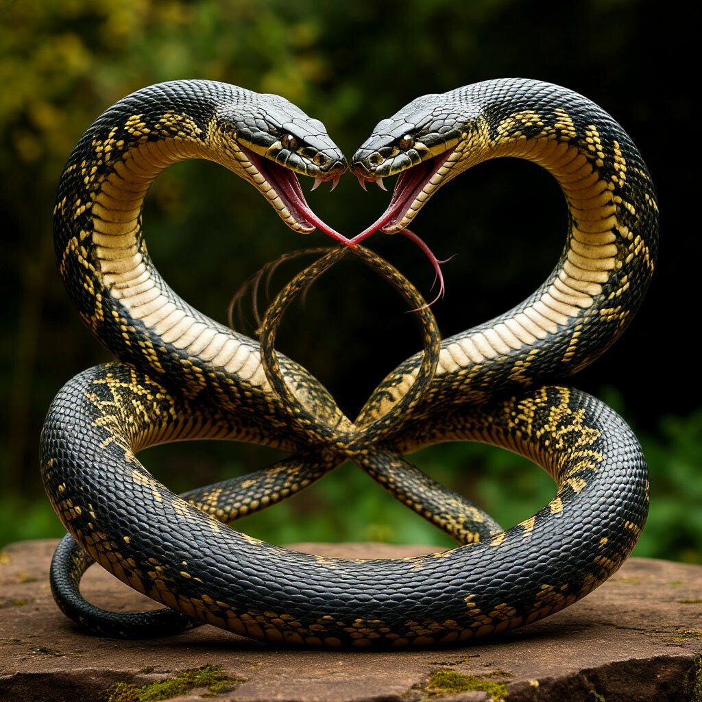 "A huge snake with two tails attacks in the form of an infinity sign ...
