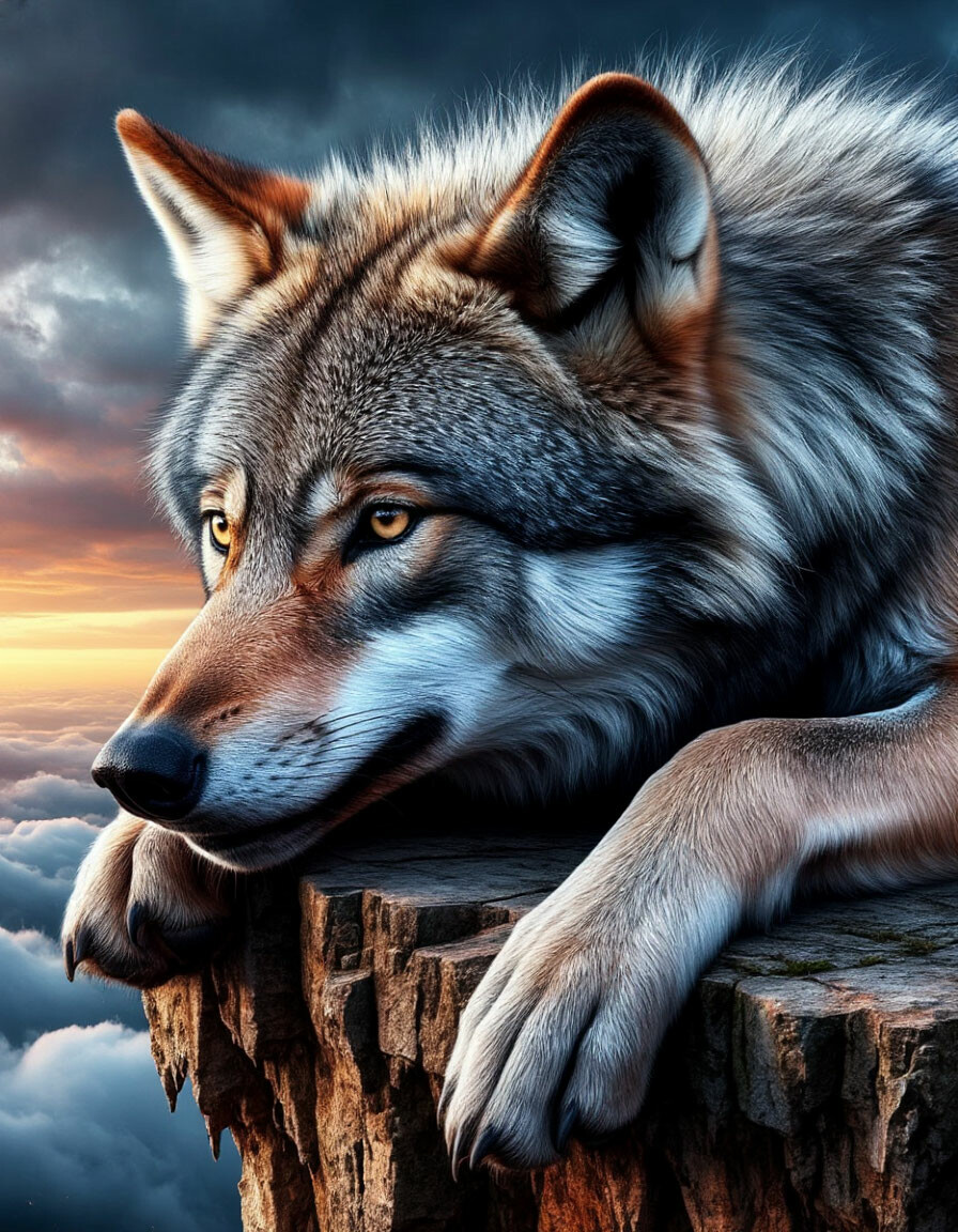 "Airbrushing, bye-bye bye Don't lie down on the edge a little gray wolf ...