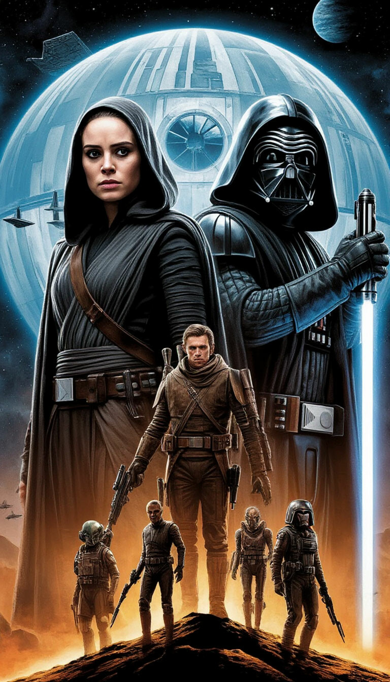 " ️ Star Wars: Humans and Aliens" — image created in Shedevrum