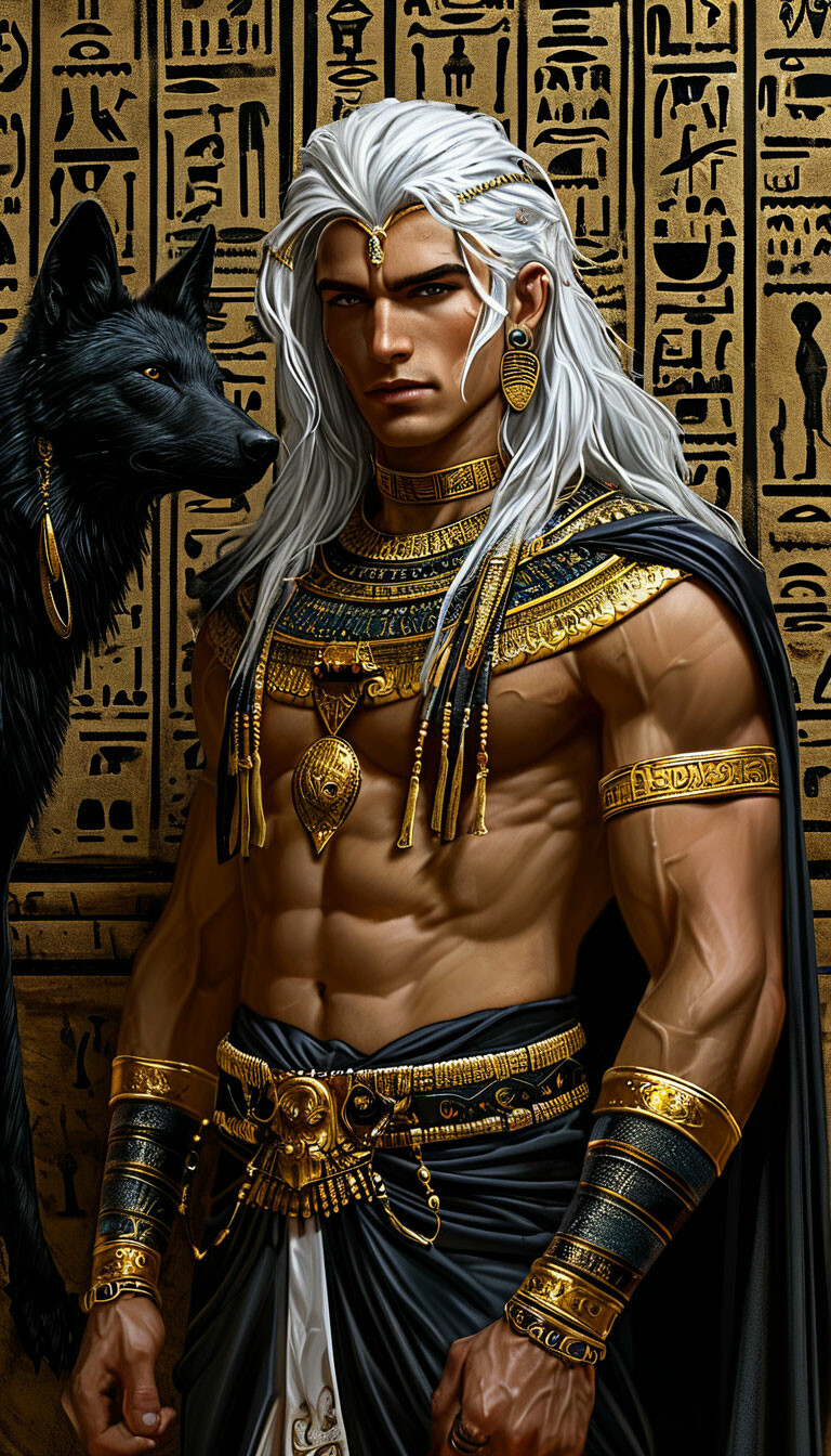 "Copy and distribute juicy guy, in Egyptian clothes, standing next to ...