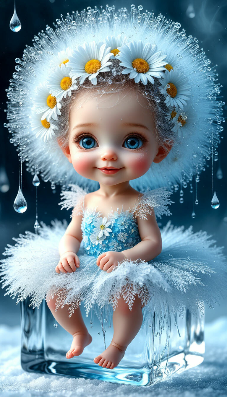"Close-up,random angle,anthropomorphic baby cute baby in a beautiful ...