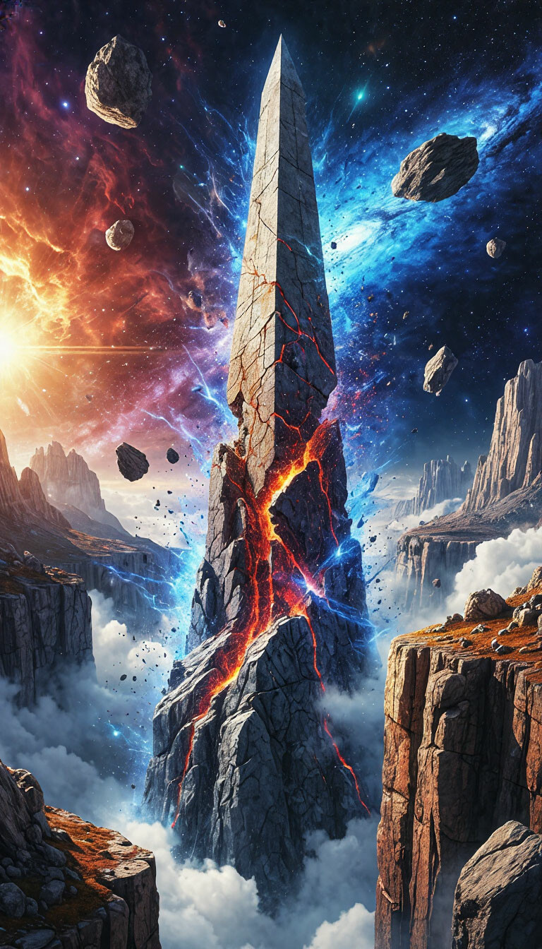 "Cosmic background with warp storm …" — image created in Shedevrum