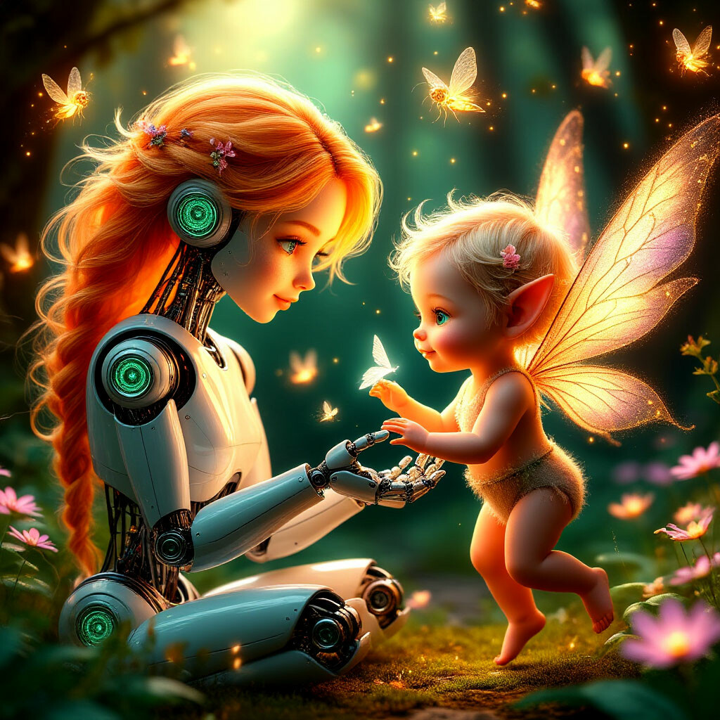 «🐳A small beautiful friendly fantasy creature gives an orange female ...
