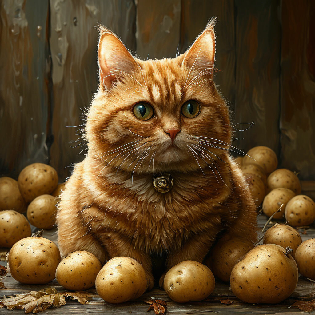 "The potato cat" — image created in Shedevrum