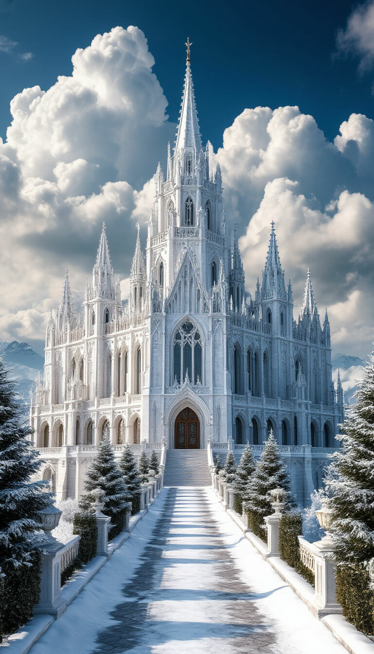 "A very beautiful snow-white Gothic palace, stretching into infinity ...