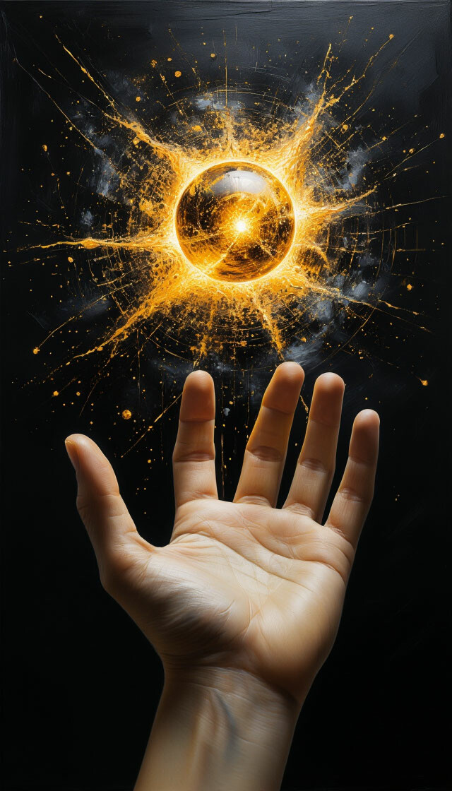 "Hand over hand. Palm over palm. Two hands. The pulsating nucleus of an ...