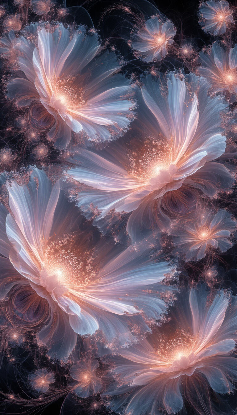 " murmuration, transformation, light refraction, fractals, tenderness ...