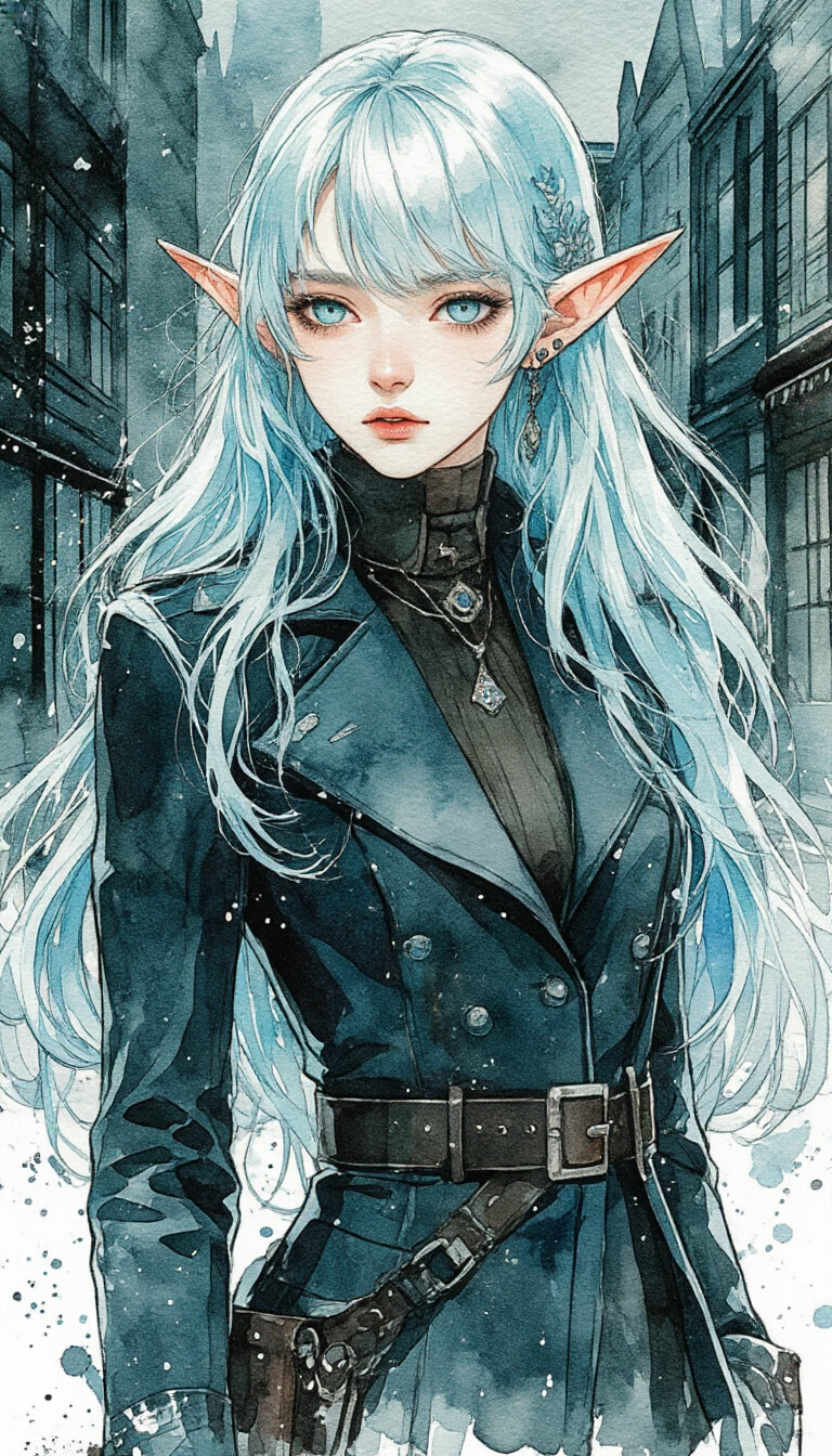 "Ice elf, modern world, magazine cover, modern fashion, stylish, manhwa ...