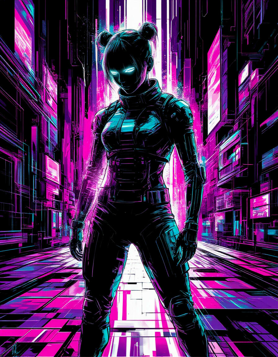 "Digital painting20. quantum rave ink art. wariza pose. lights ...