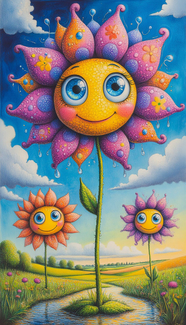 "In the Dali style,polysyllabically, multilayered, on which sprayed ...