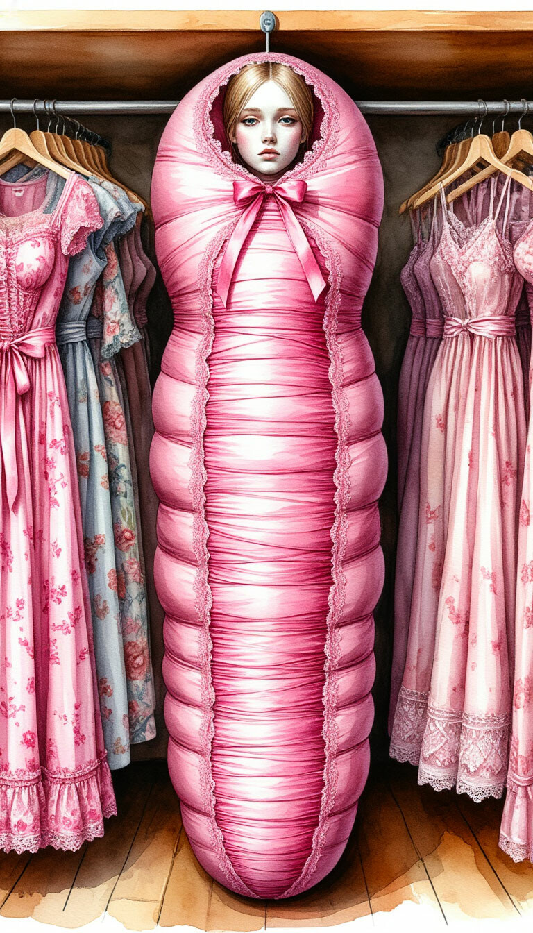 «Акварель рисунок, realistic alive woman solid munmy cocoon, кружевной ...