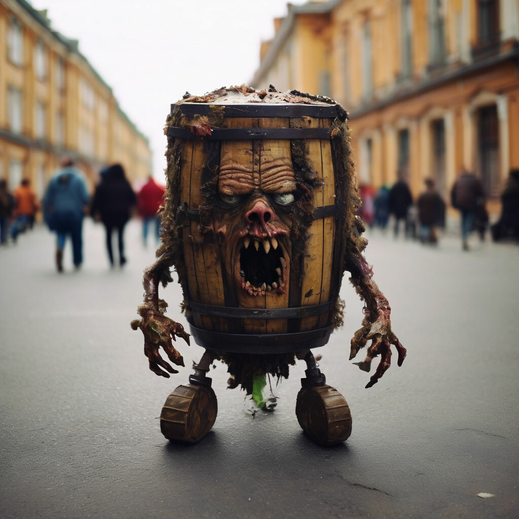 "A revived old zombie barrel of kvass walks around St. Petersburg ...