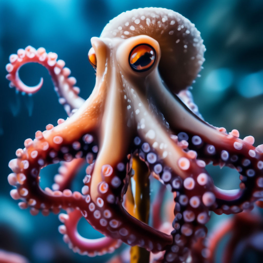"A real octopus on a stick wrapped around her view from afar with peeps ...
