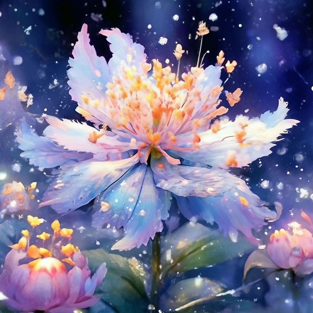 "Flower Avatar watercolor, fantasy, fine drawing, pixel study delicate ...